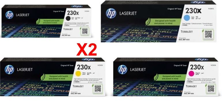 Genuine 8 Pack HP #230X Colour Laserjet Toner Cartridge Bundle (W2300X ...