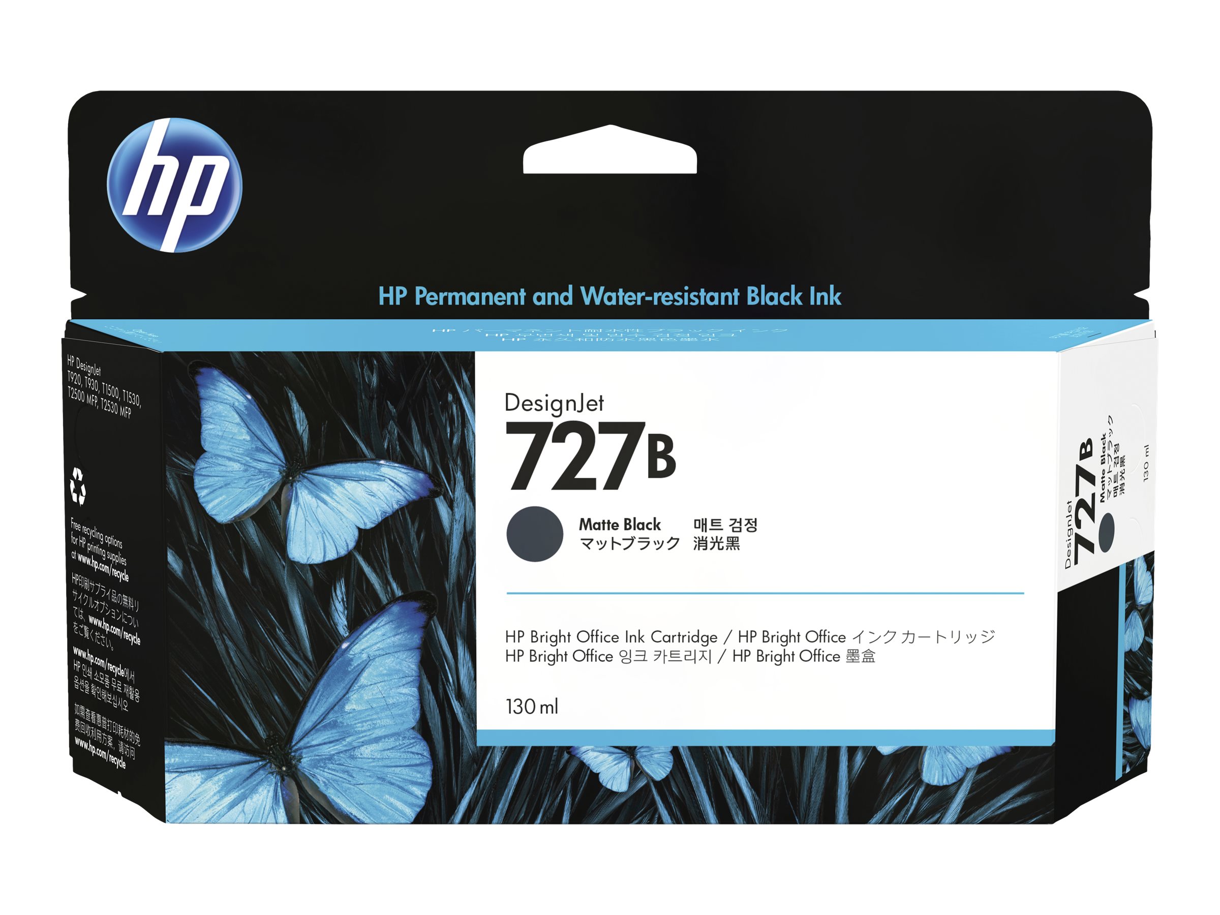 Genuine Matte Black HP 727B 3WX13A DesignJet Ink Cartridge 130-ml