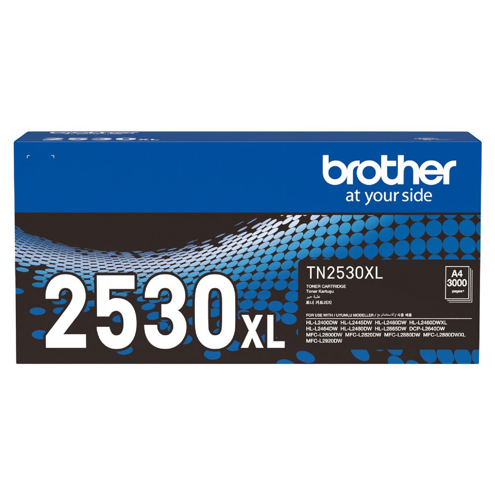 Genuine High Yield Black Brother TN-2530XL, Toner Cartridge 3K Pages